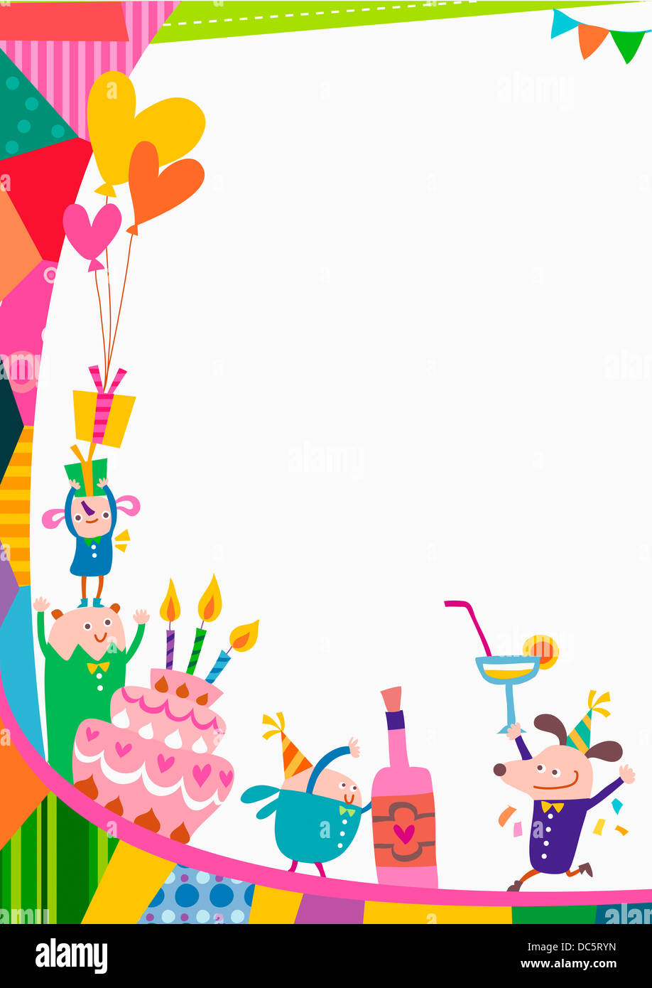 letter template illustration with concept of party Stock Photo - Alamy