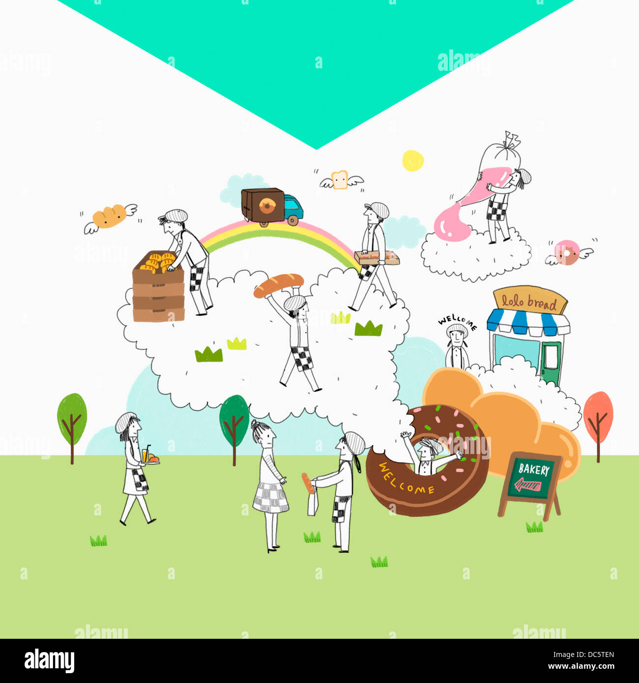 illustration of bakery cook Stock Photo - Alamy