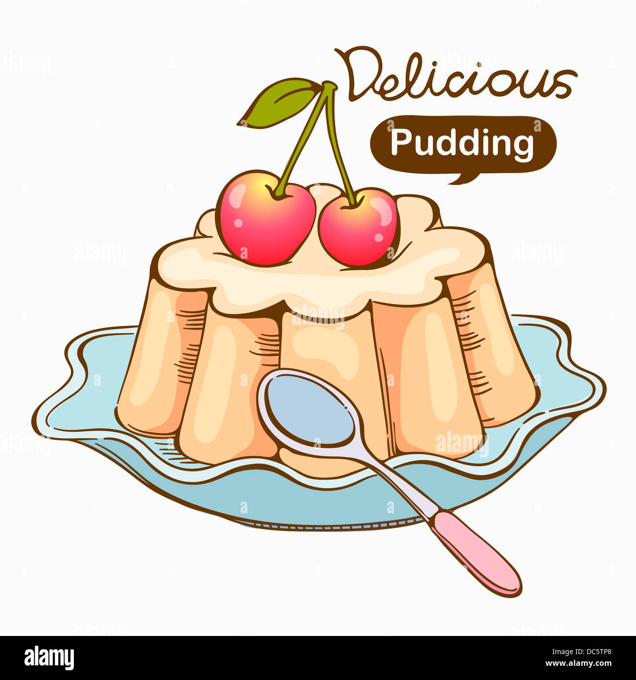 illustration of delicious pudding Stock Photo - Alamy