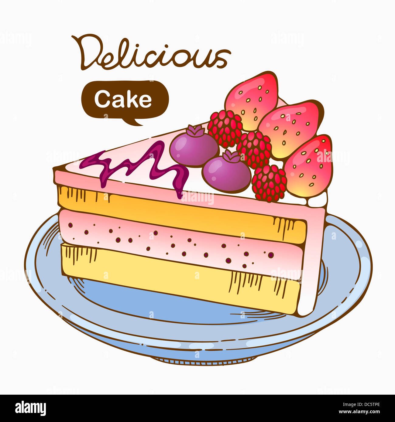 illustration of delicious cake Stock Photo - Alamy