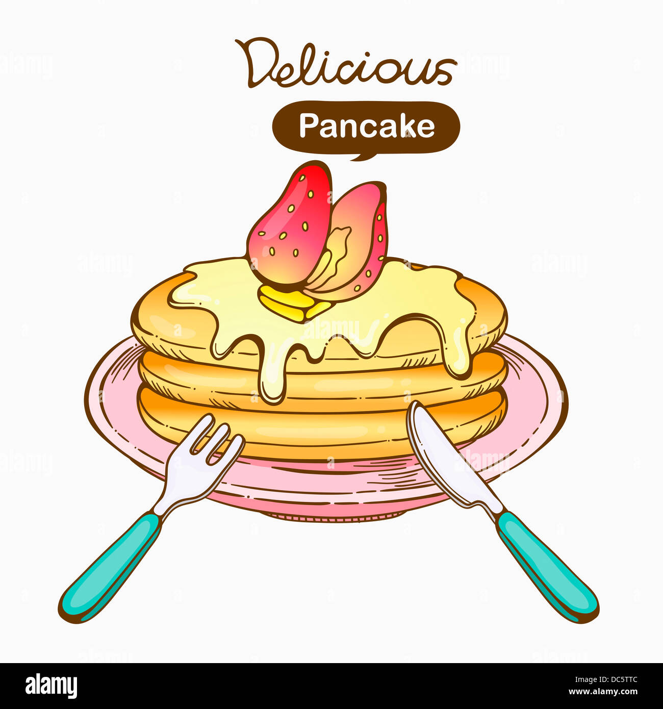 illustration of delicious pan cake Stock Photo - Alamy