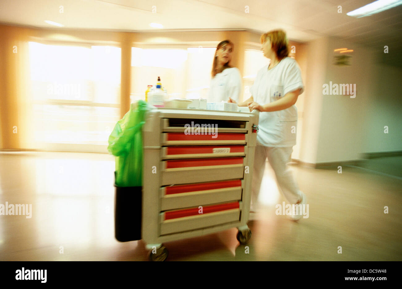 Nurse corridor cart hi-res stock photography and images - Alamy