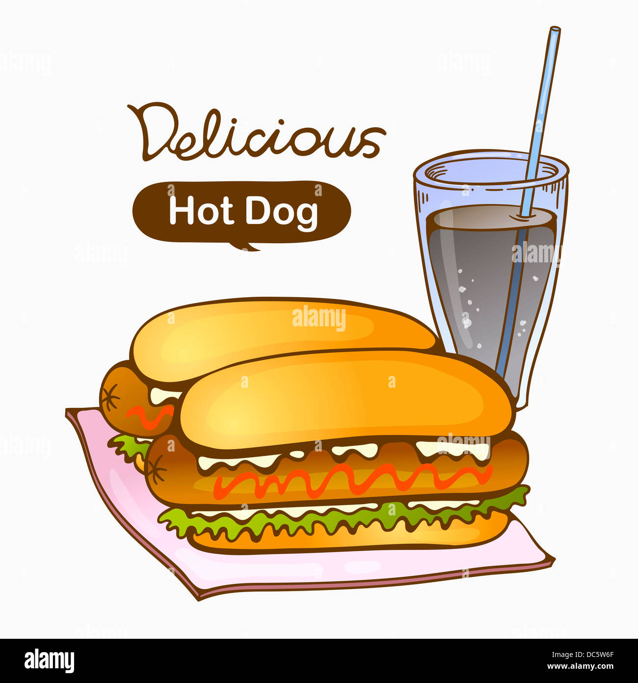 illustration of delicious hot dog Stock Photo - Alamy