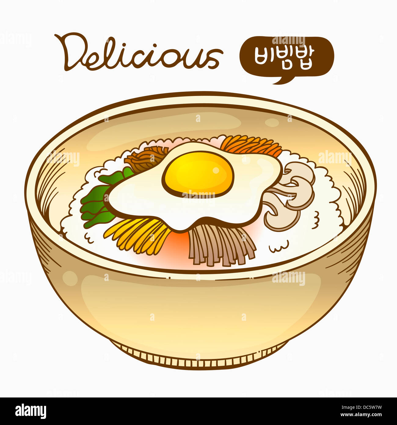 illustration of delicious Bibim bab Stock Photo - Alamy