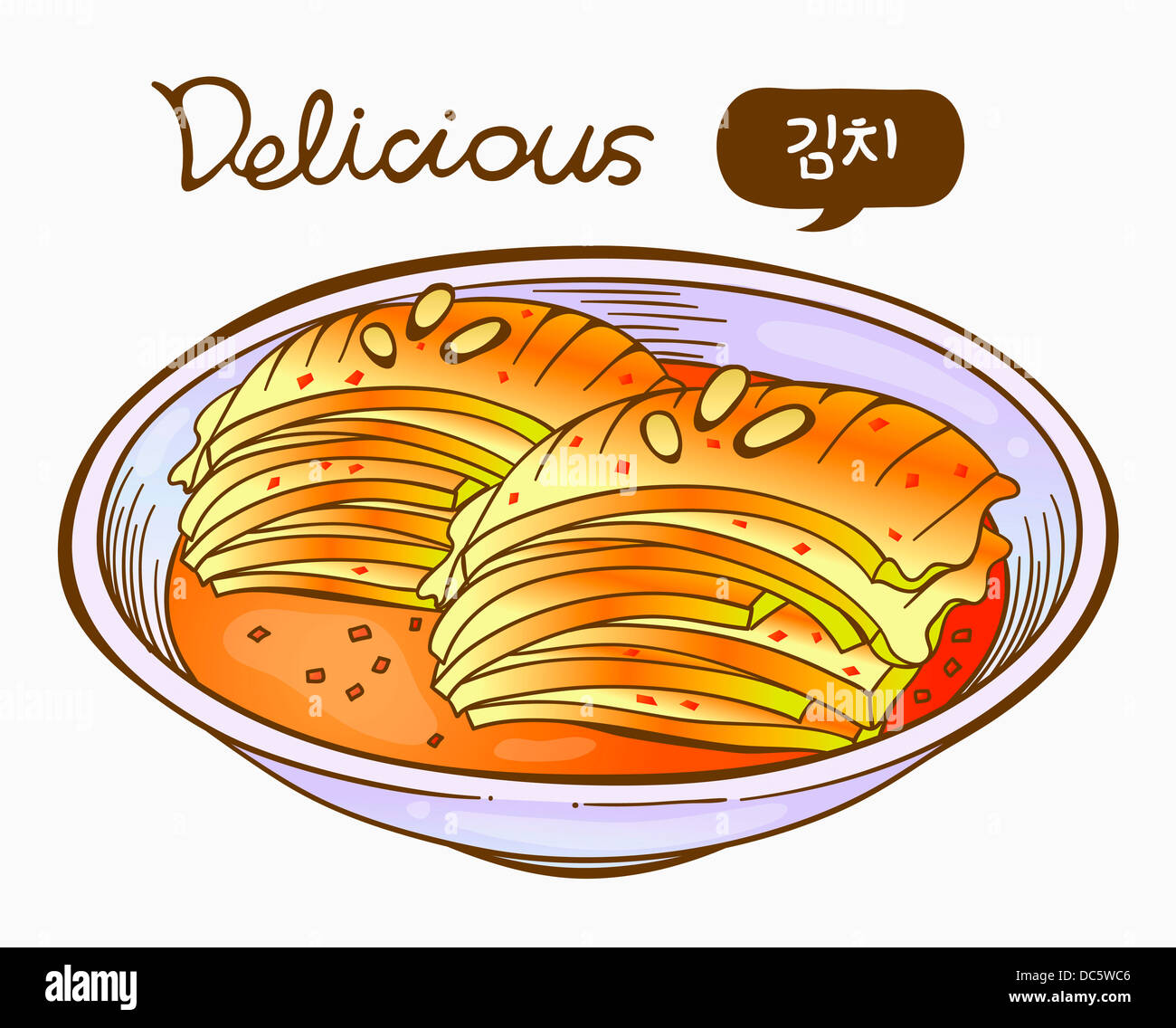 illustration of delicious Kimchi Stock Photo - Alamy