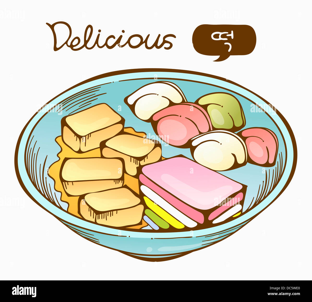 illustration of delicious Rice cake Stock Photo - Alamy