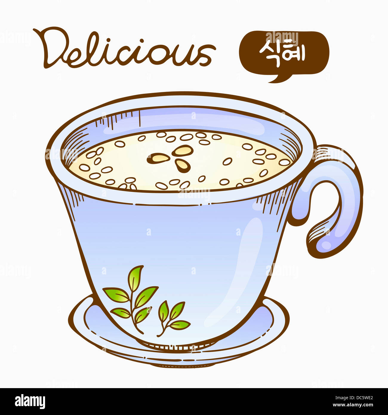 illustration of delicious Sikhye Stock Photo - Alamy