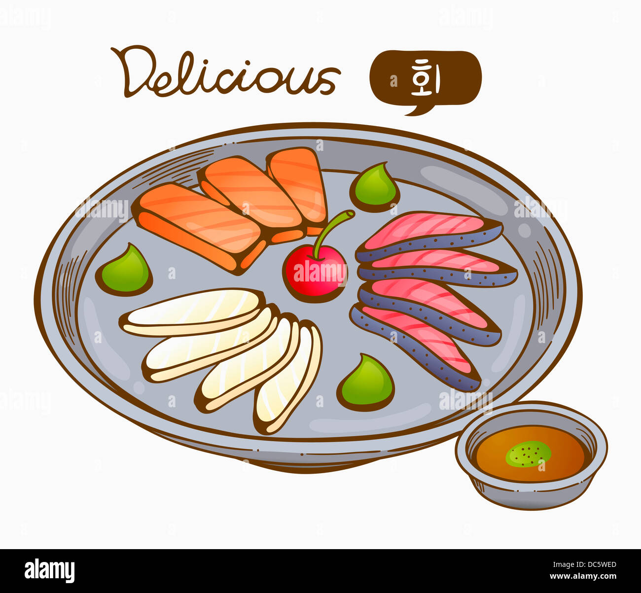 illustration of delicious raw fish Stock Photo - Alamy