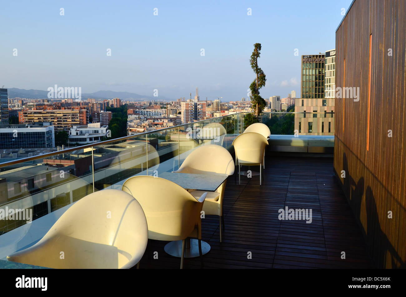 Terrace of Hotel Silken Diagonal designed by Juli Capella at Avinguda ...