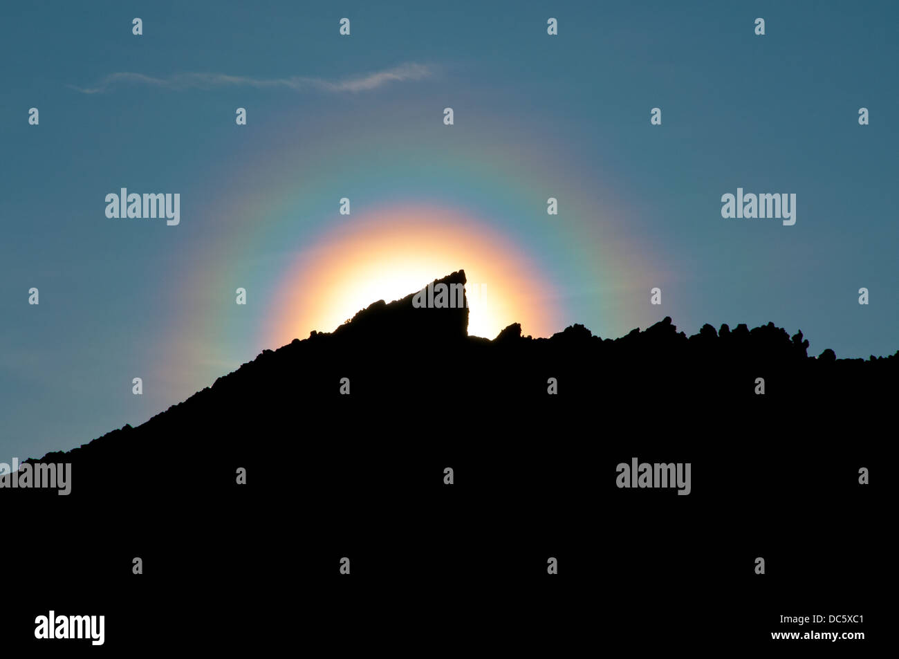 This halo appeared on the ridge as we waited for sunrise at a campsite ...
