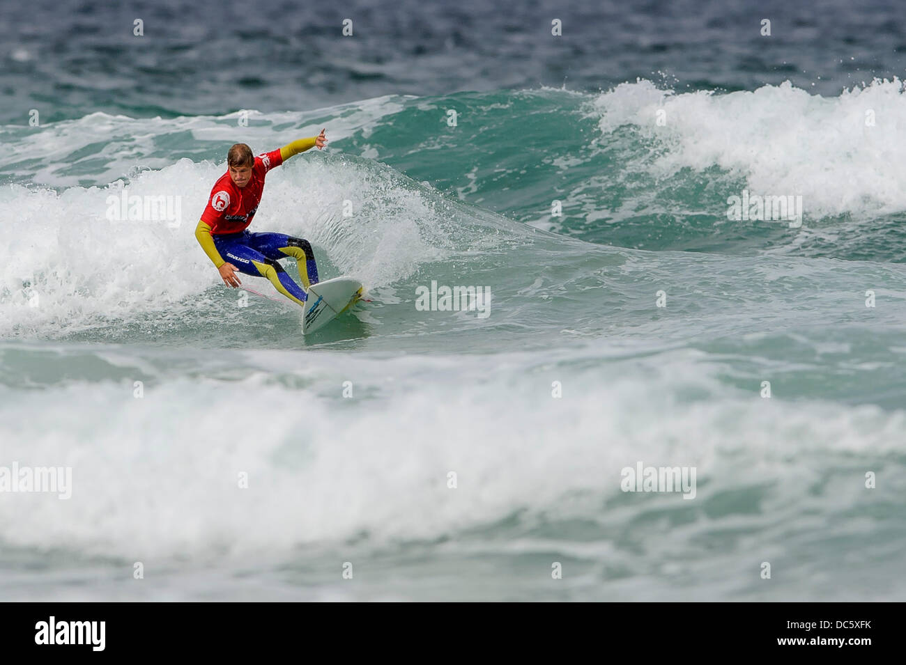 Newquay, UK. 09th Aug, 2013. Sam Coad of Newquay in action during round ...