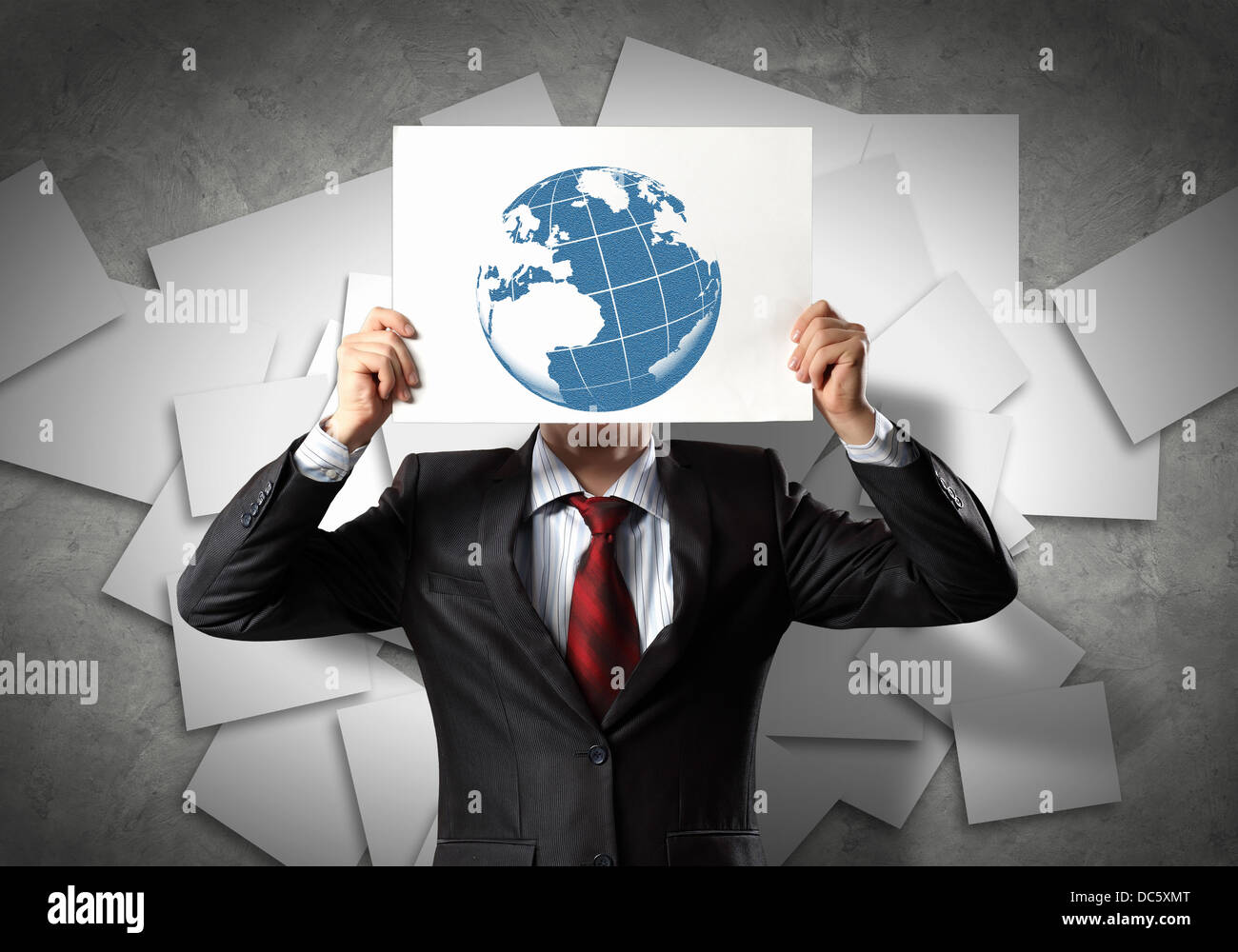Business man with drawing Stock Photo - Alamy
