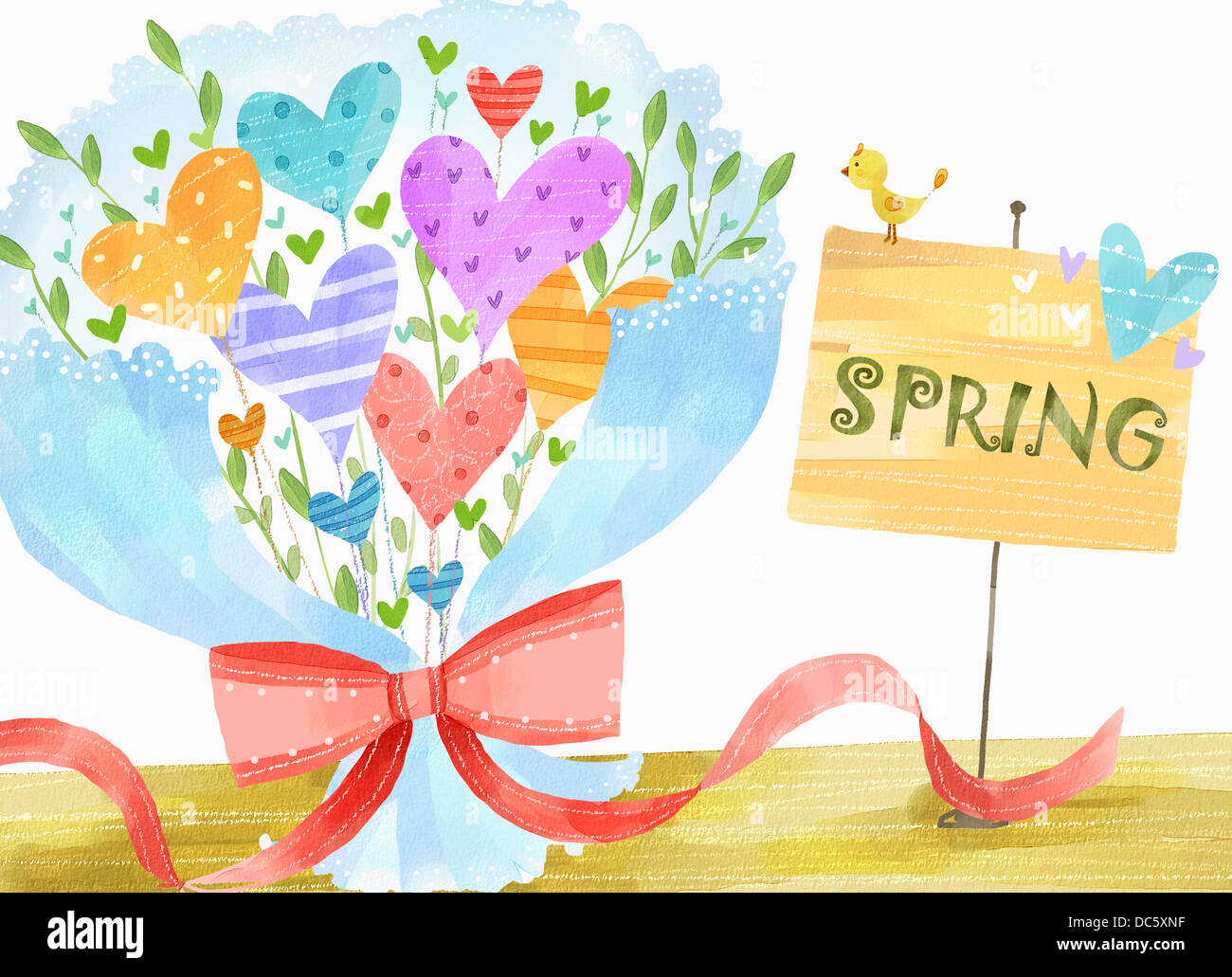 illustration image of spring Stock Photo - Alamy