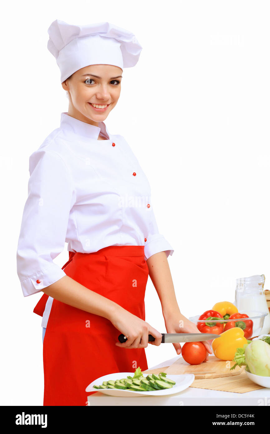 Young cook preparing food Stock Photo - Alamy
