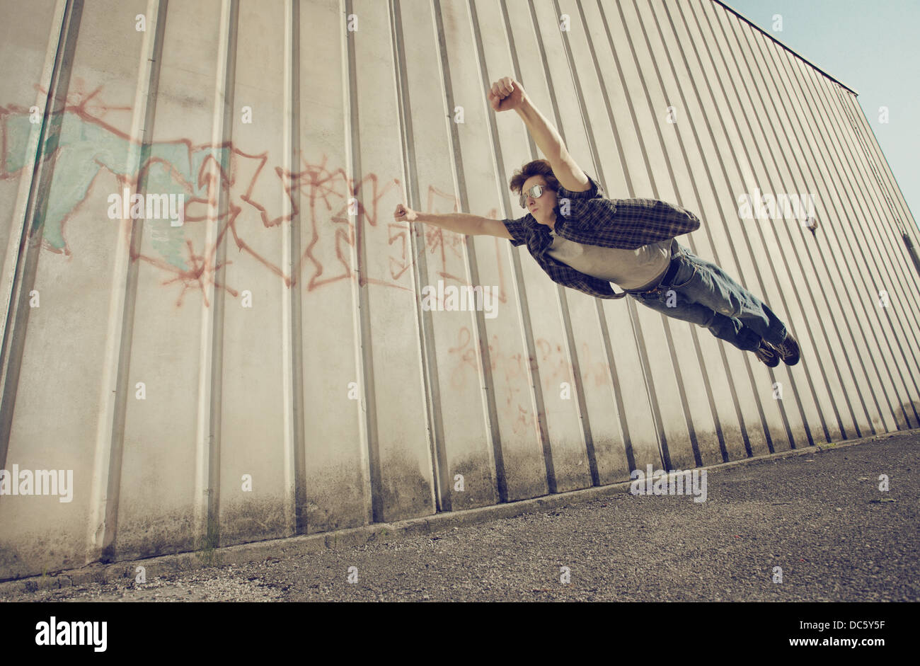 Superman fly fist hi-res stock photography and images - Alamy