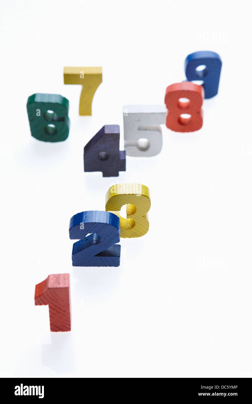 colourful numbers in white background Stock Photo - Alamy