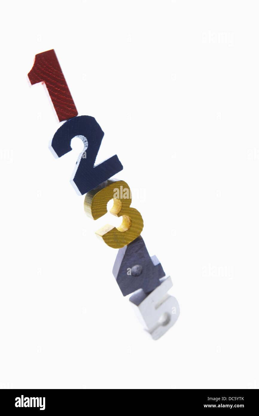 colourful numbers in white background Stock Photo - Alamy