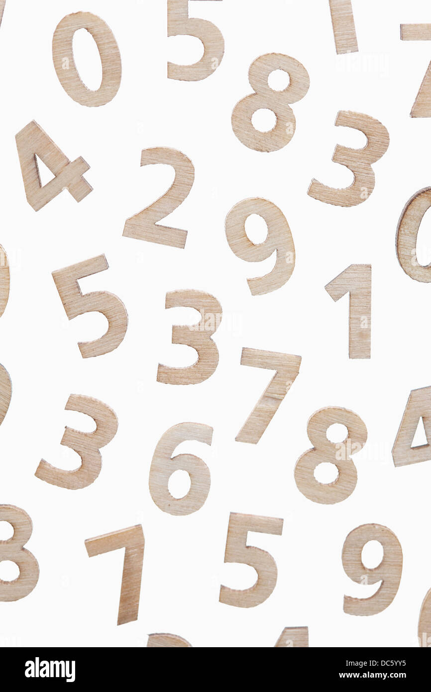 brown numbers in white background Stock Photo - Alamy
