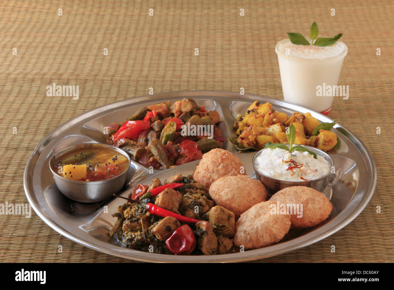 Indian thali meal Stock Photo - Alamy