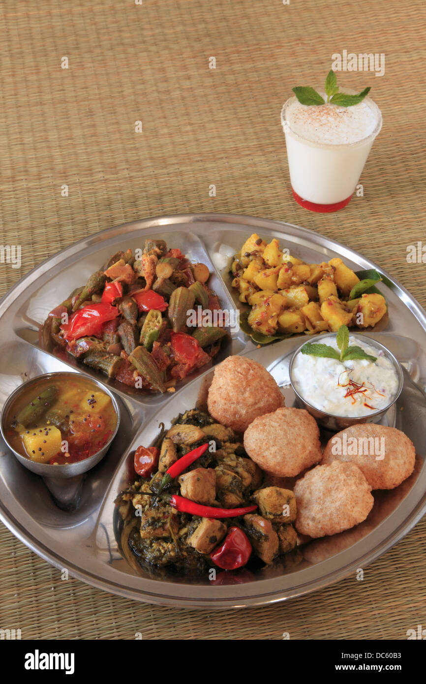 Indian thali meal Stock Photo - Alamy