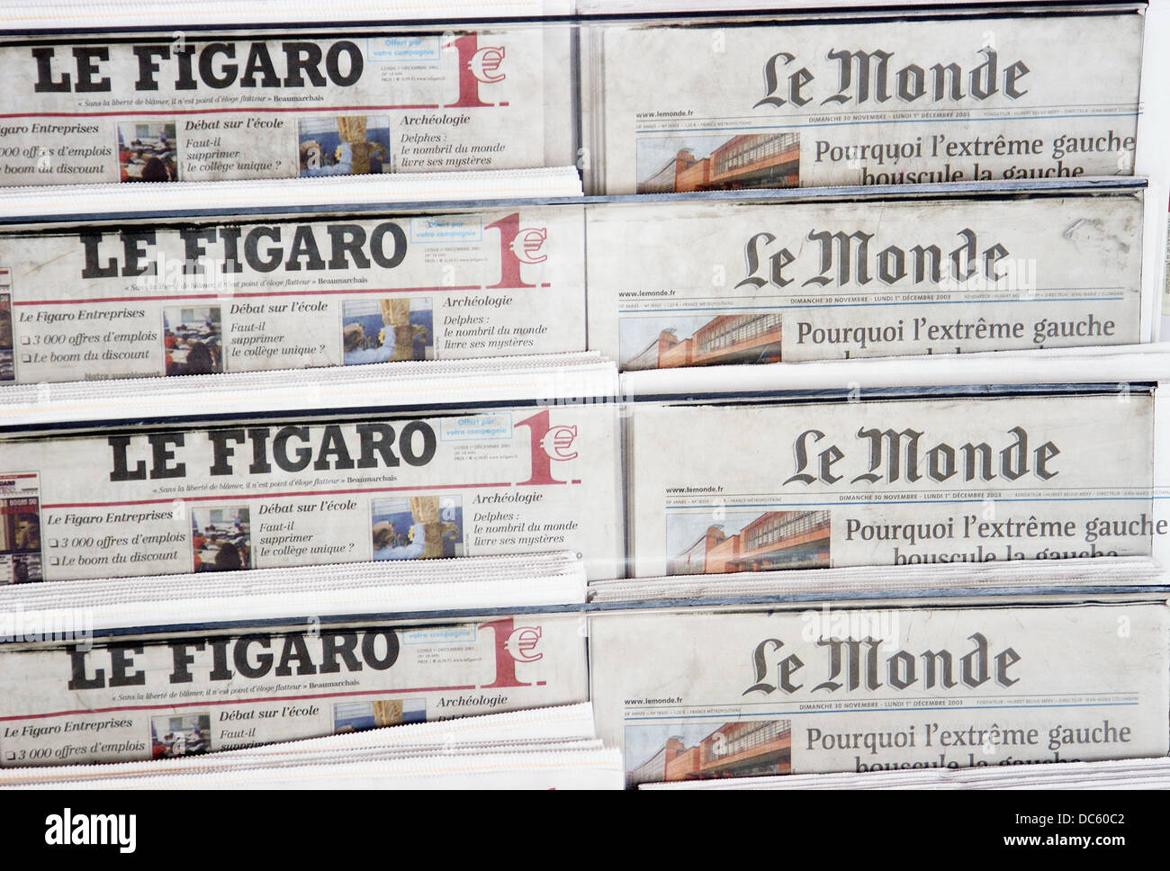 French headline hi-res stock photography and images - Alamy