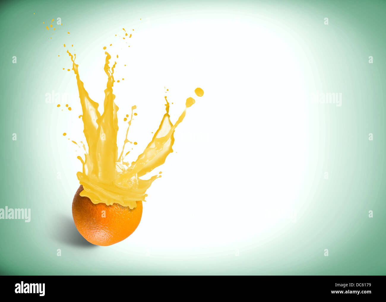 fresh orange juice with a splash Stock Photo - Alamy