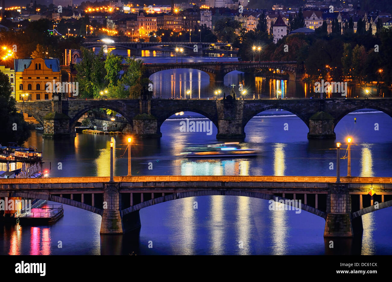 Prague at night Stock Photo - Alamy