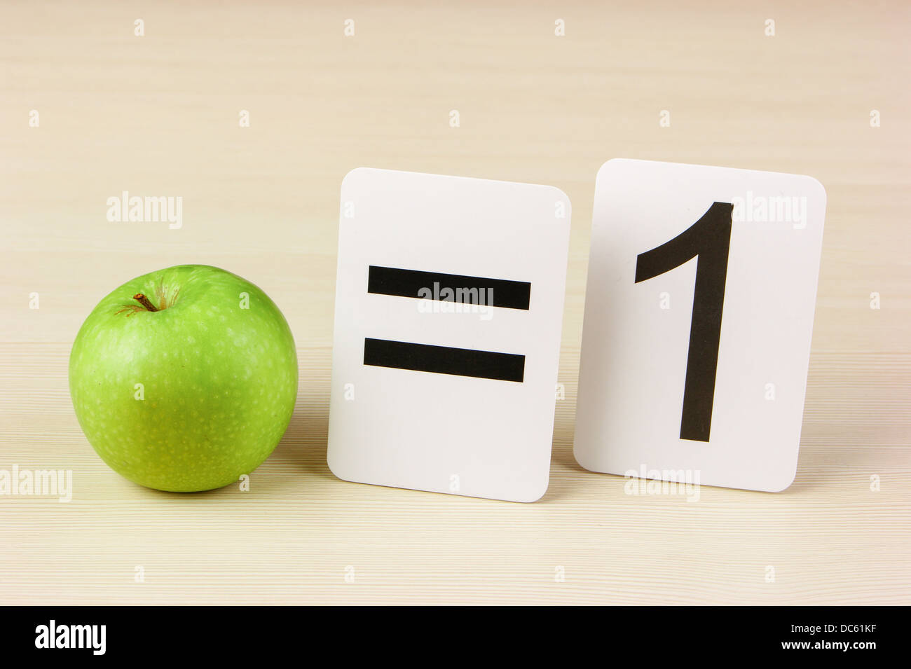 School card and apple with math problems Stock Photo - Alamy