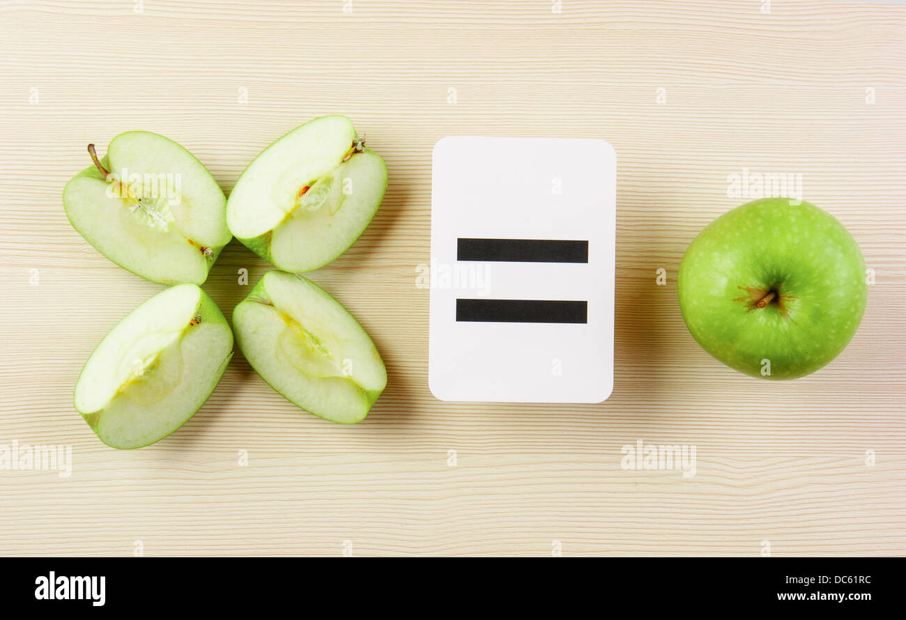 School card and apple with math problems Stock Photo - Alamy
