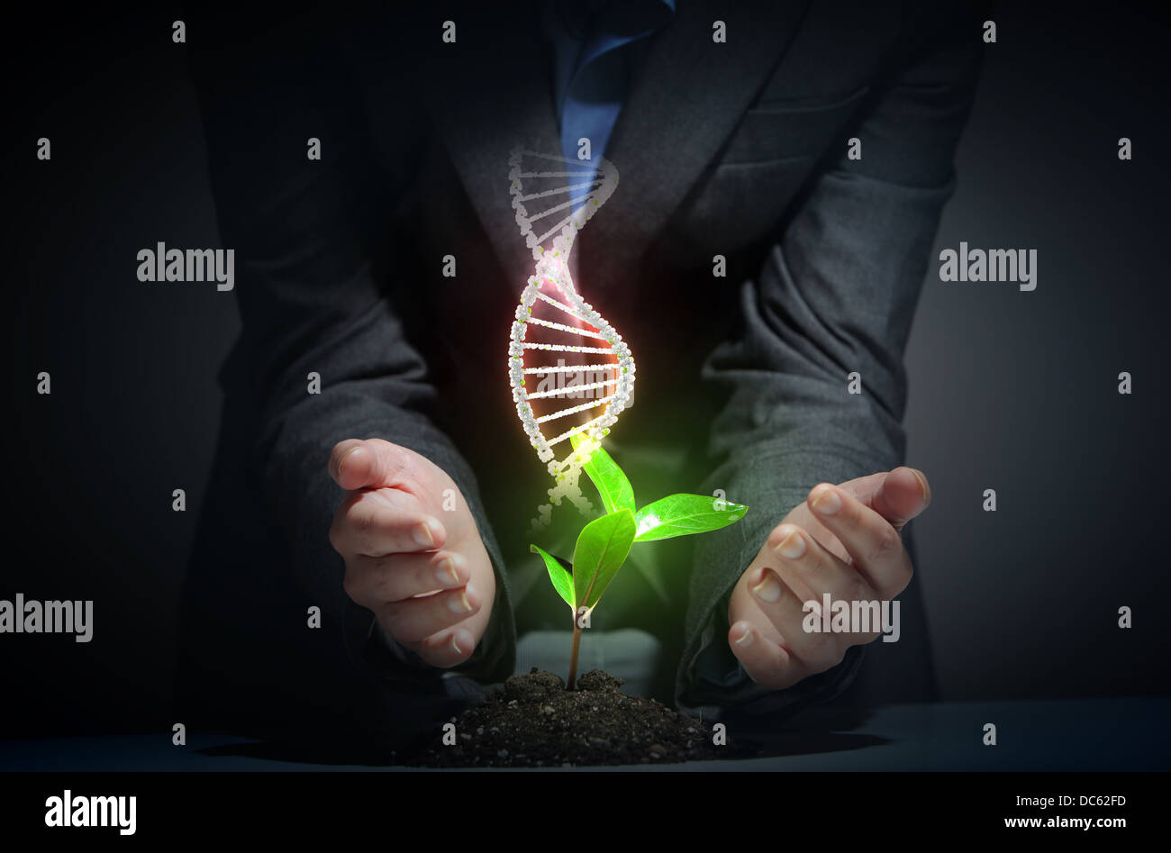 organic science theme with dna Stock Photo - Alamy