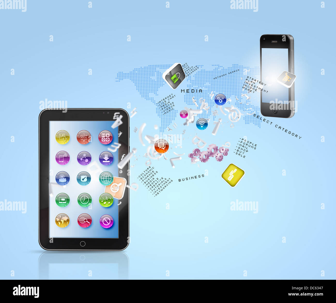 Modern communication technology Stock Photo - Alamy