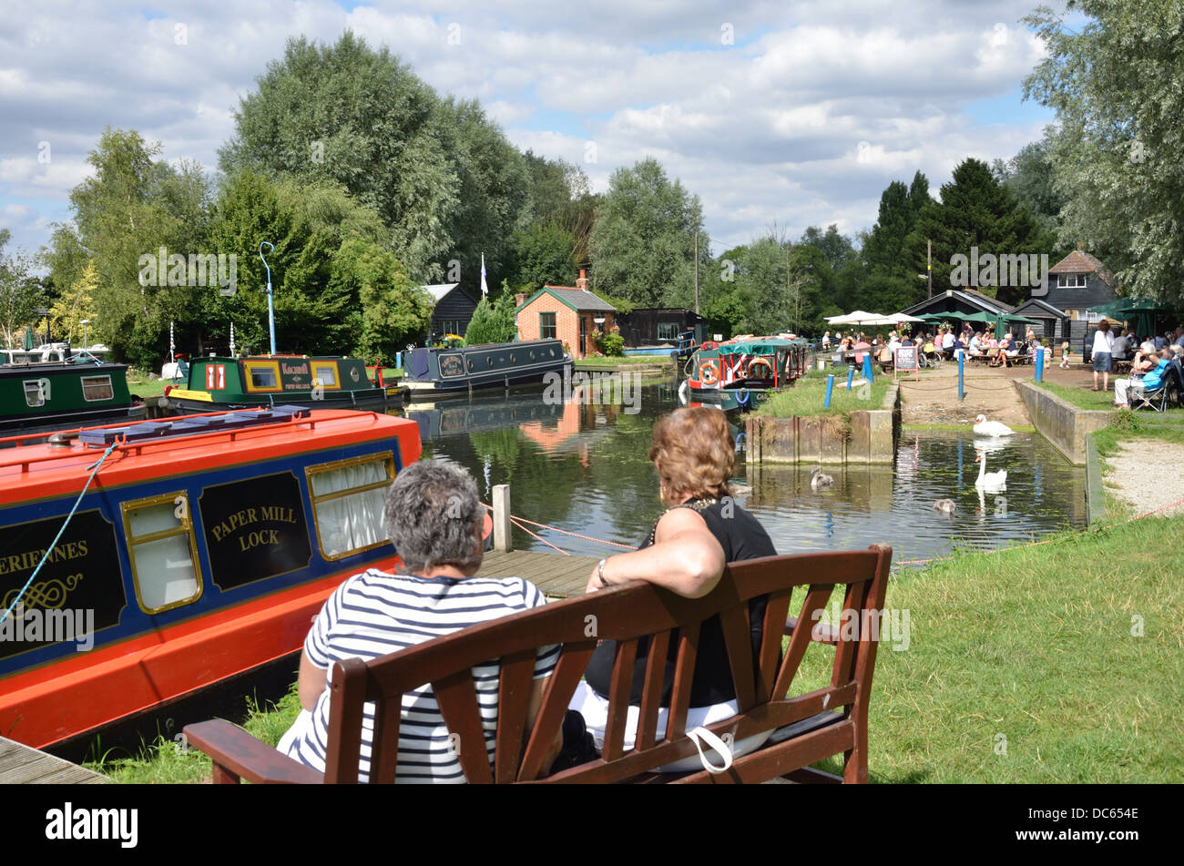 Overlooking paper Mill lock Stock Photo - Alamy