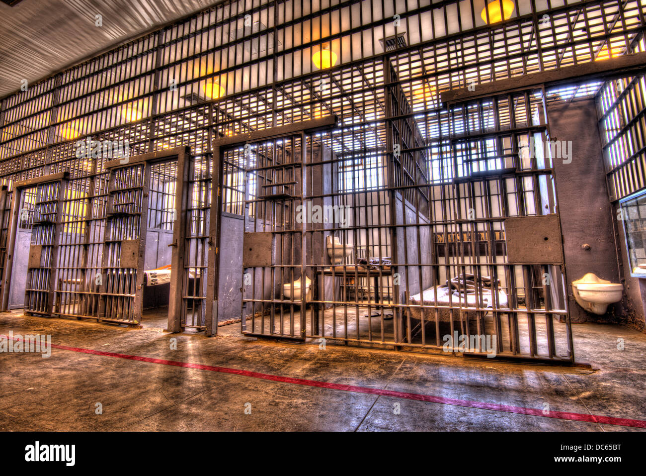 Jail cells photographed in HDR Stock Photo - Alamy