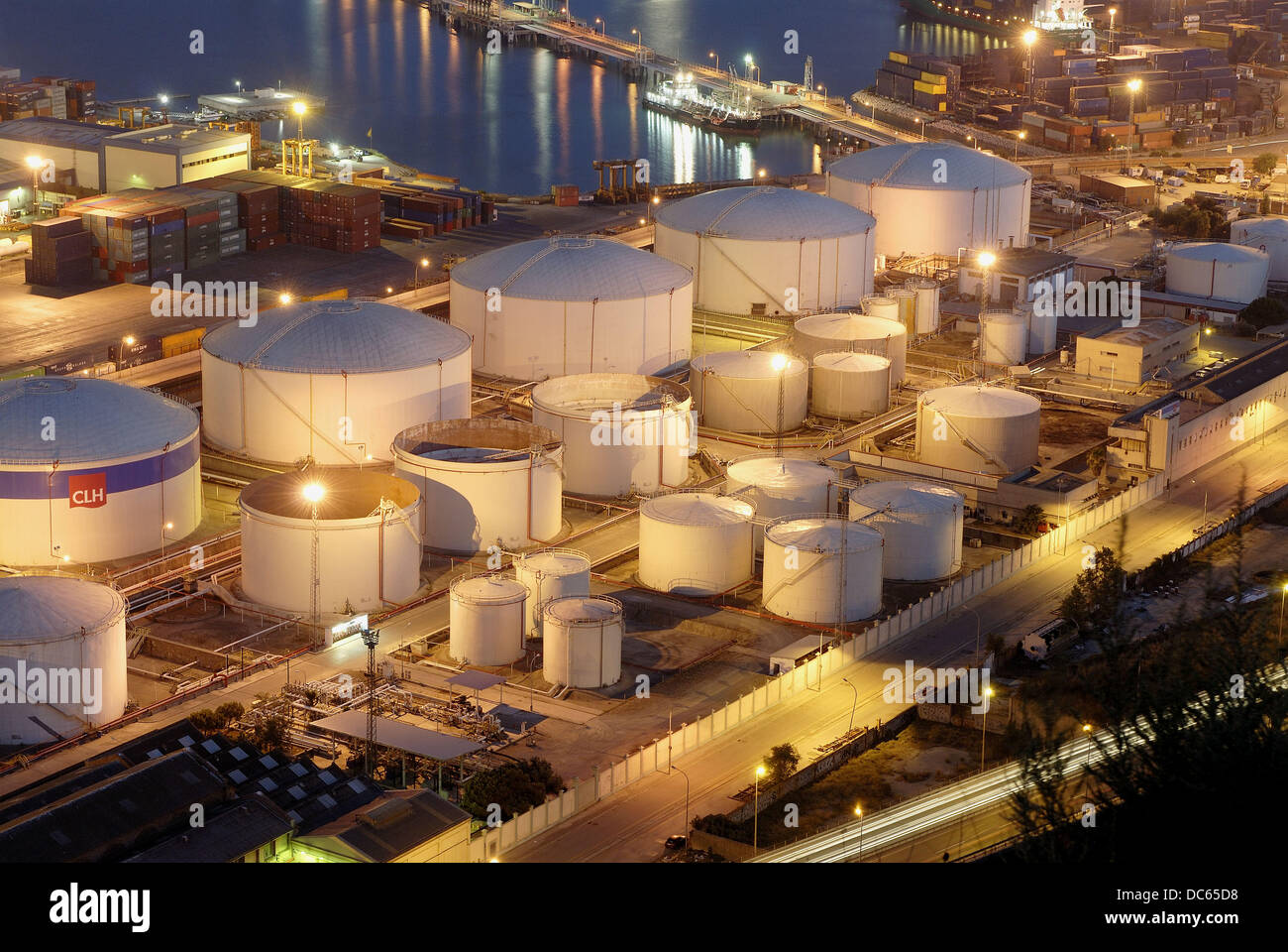 Tanks. Barcelona harbor. Spain Stock Photo - Alamy