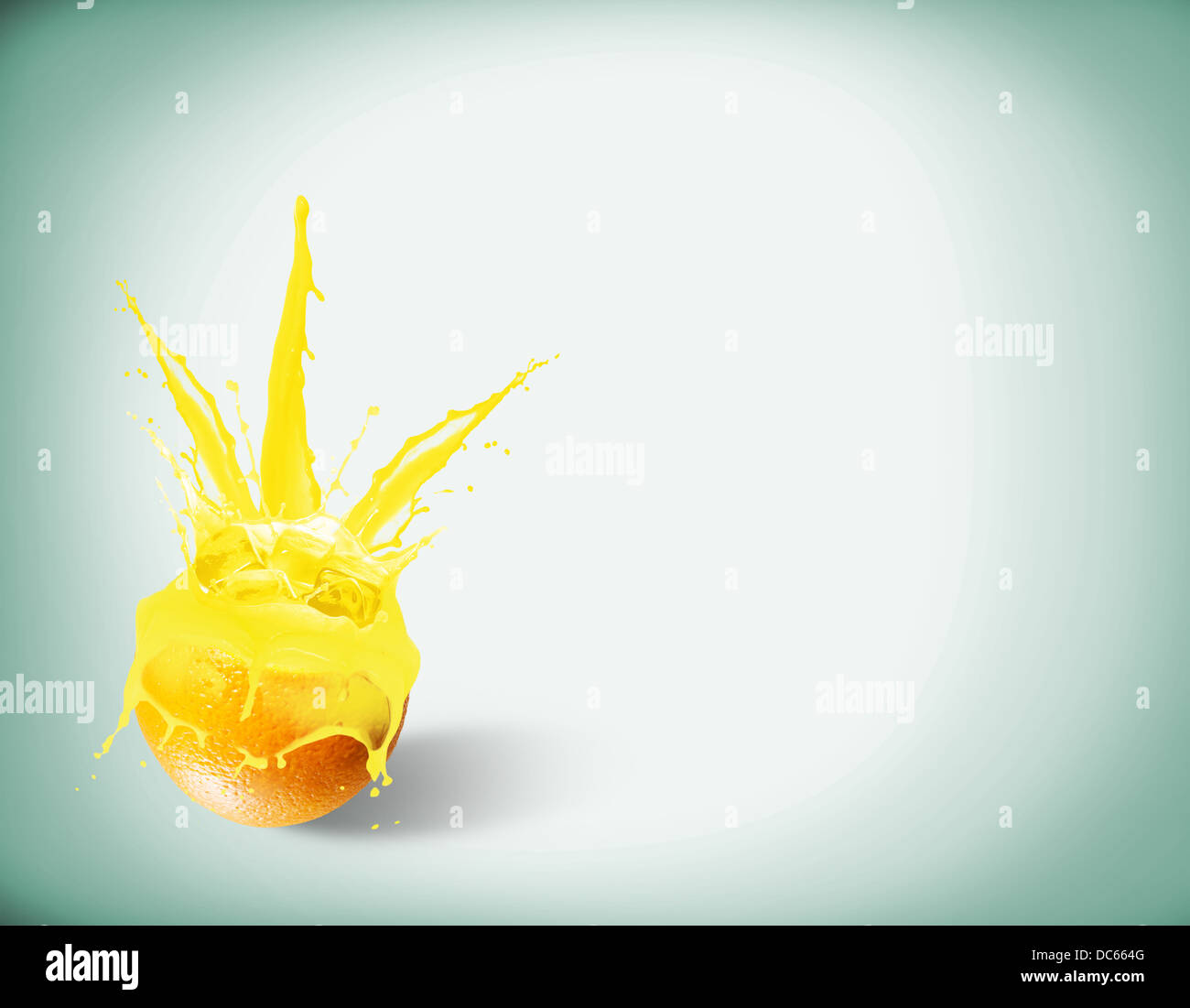 fresh orange juice with a splash Stock Photo - Alamy