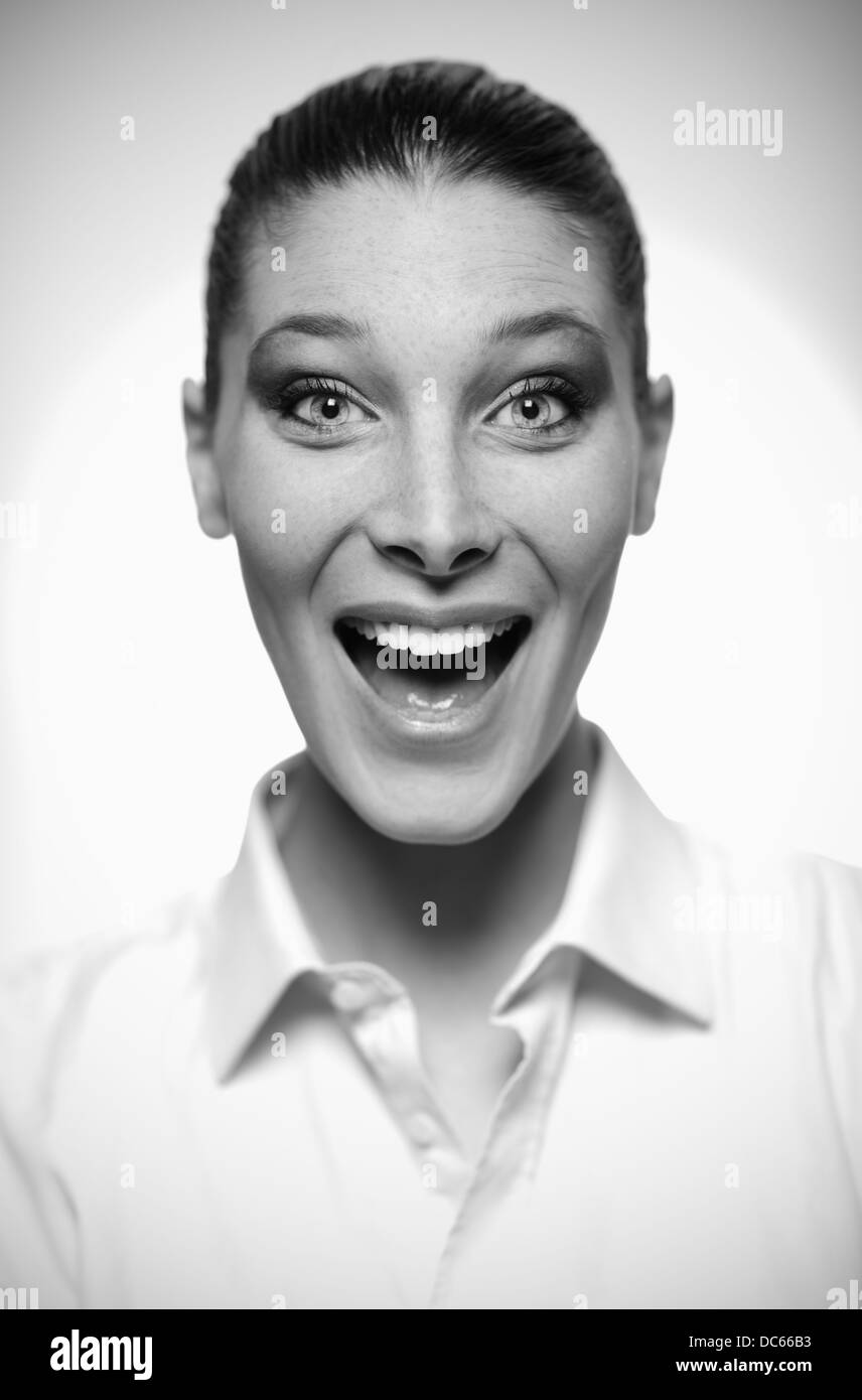 Happy and surprised Stock Photo - Alamy
