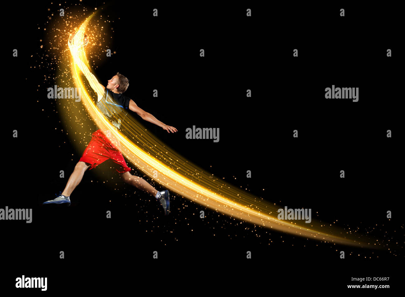Basketball player with a ball Stock Photo - Alamy