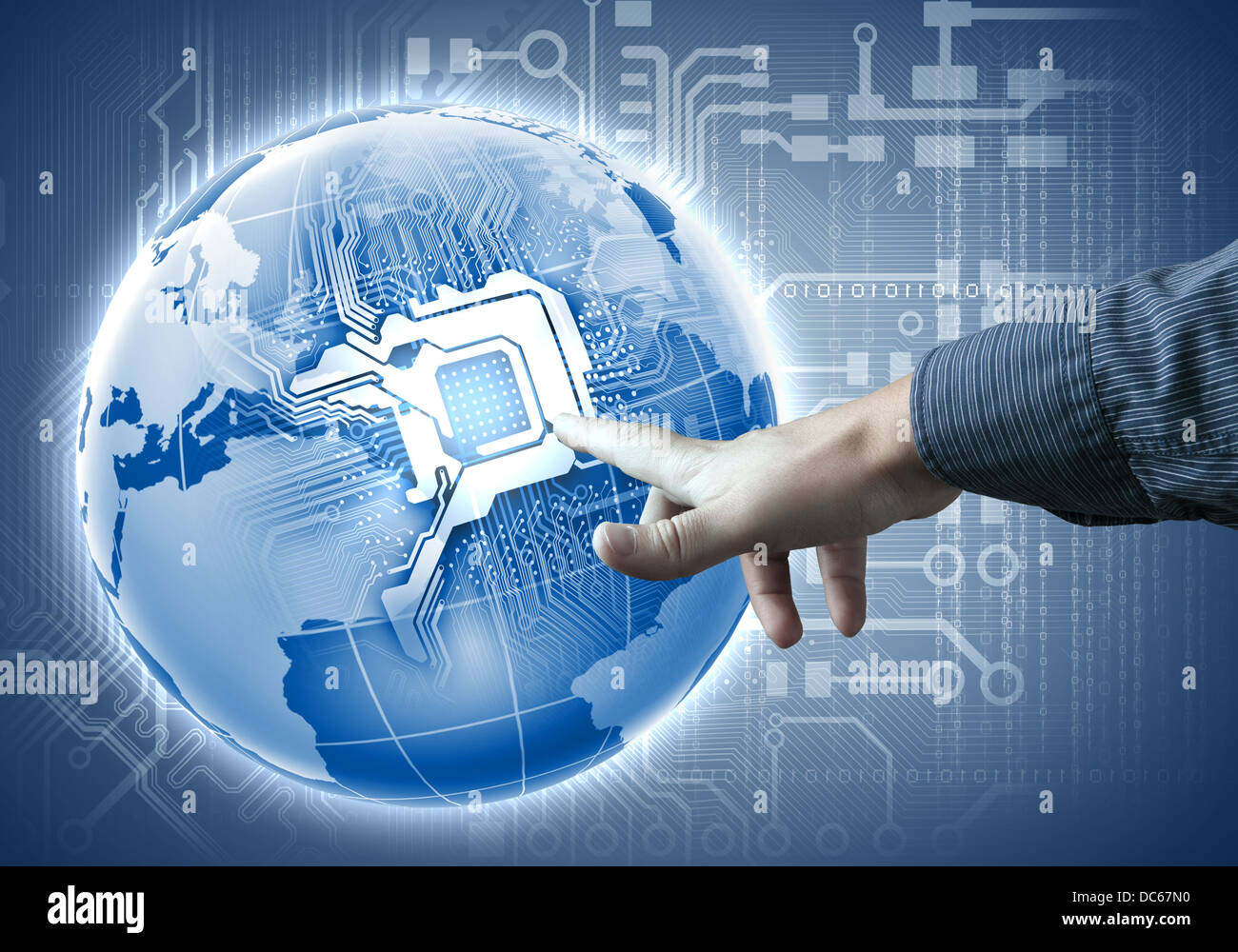 future technology. touch button inerface Stock Photo - Alamy