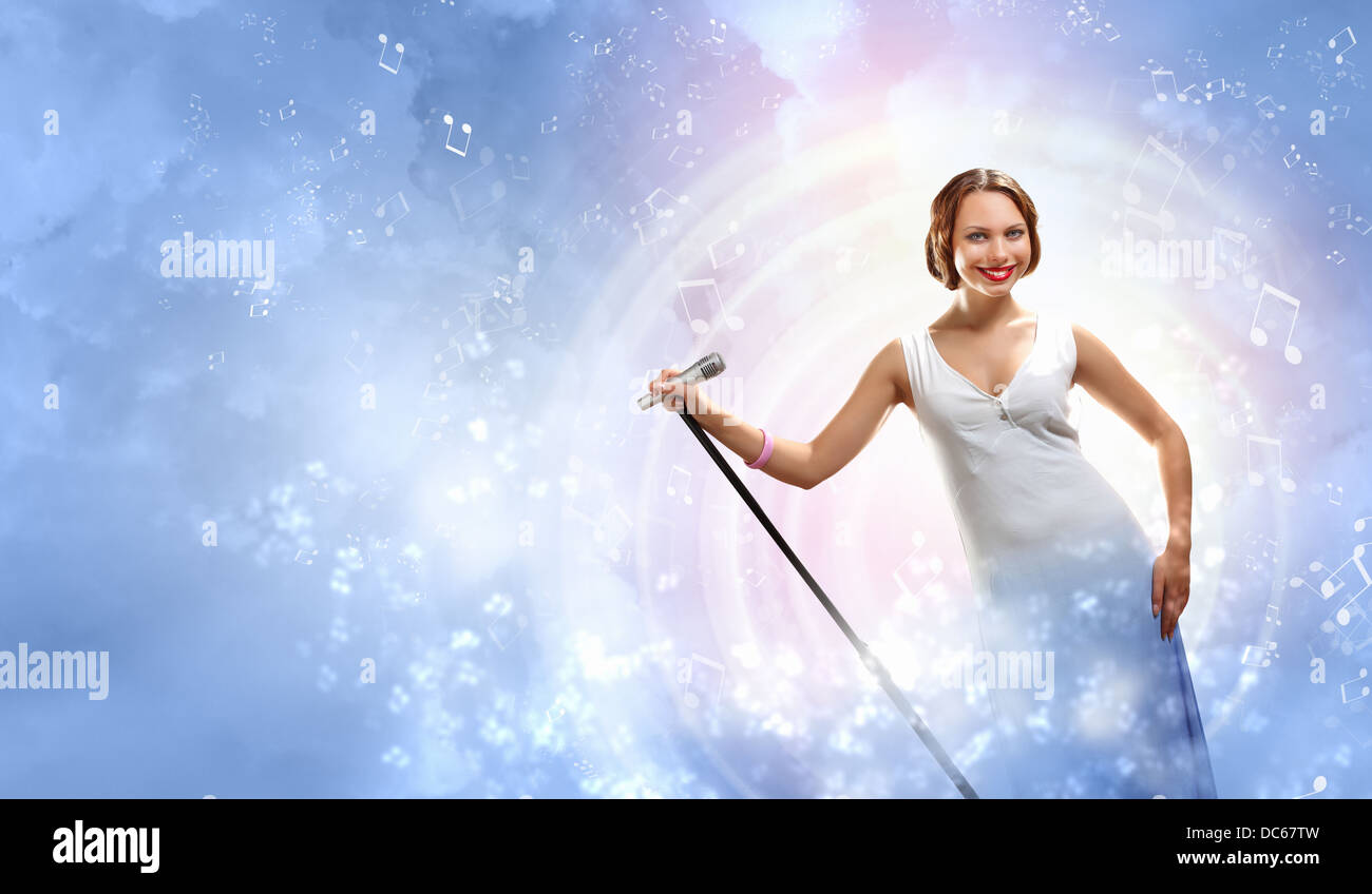 Portrait of female singer Stock Photo - Alamy