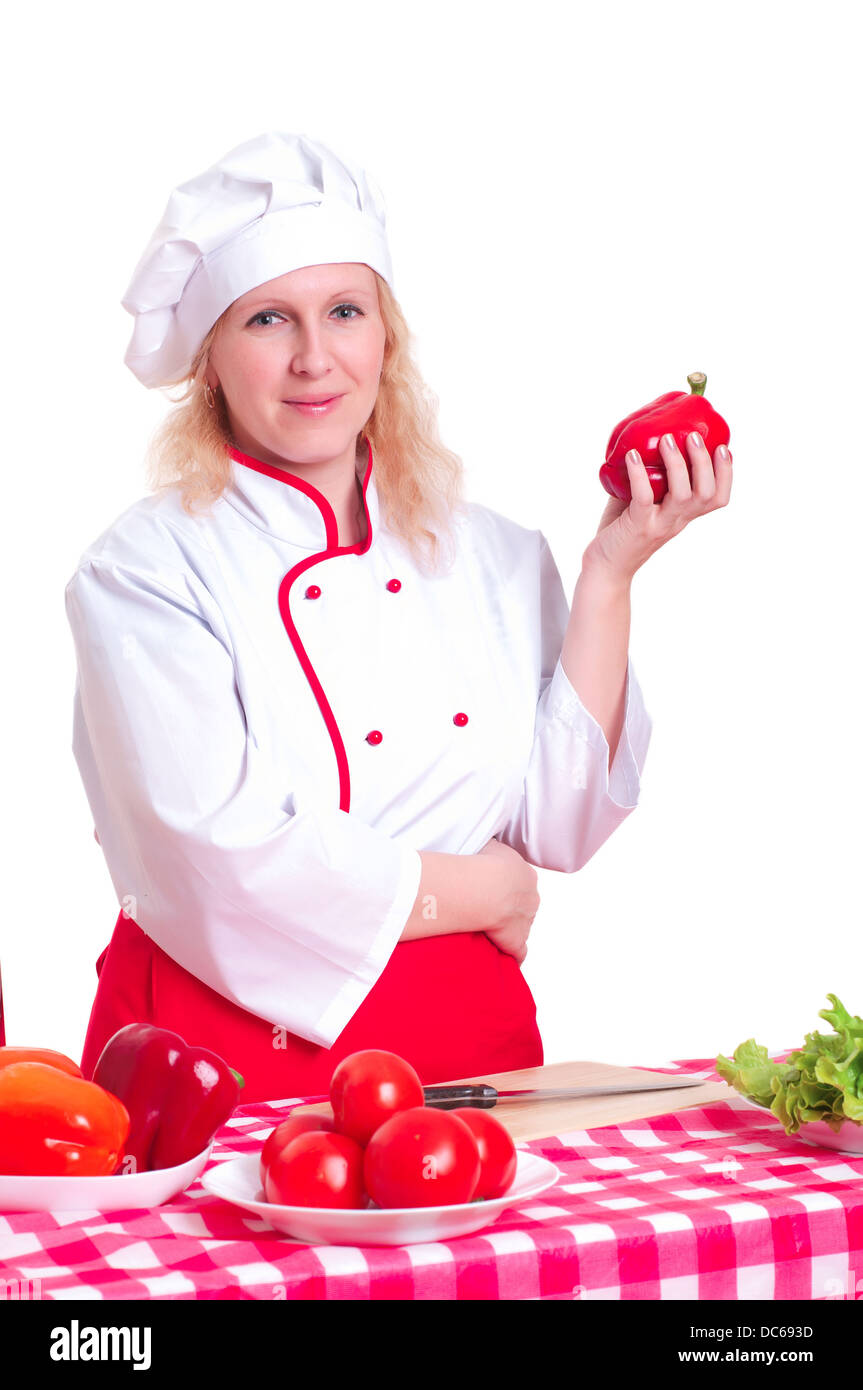 attractive woman cooks Stock Photo - Alamy