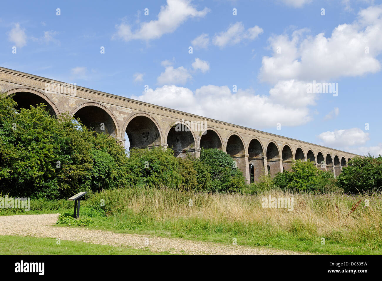 Victorian brick built railway viaduct in the English countryside ...