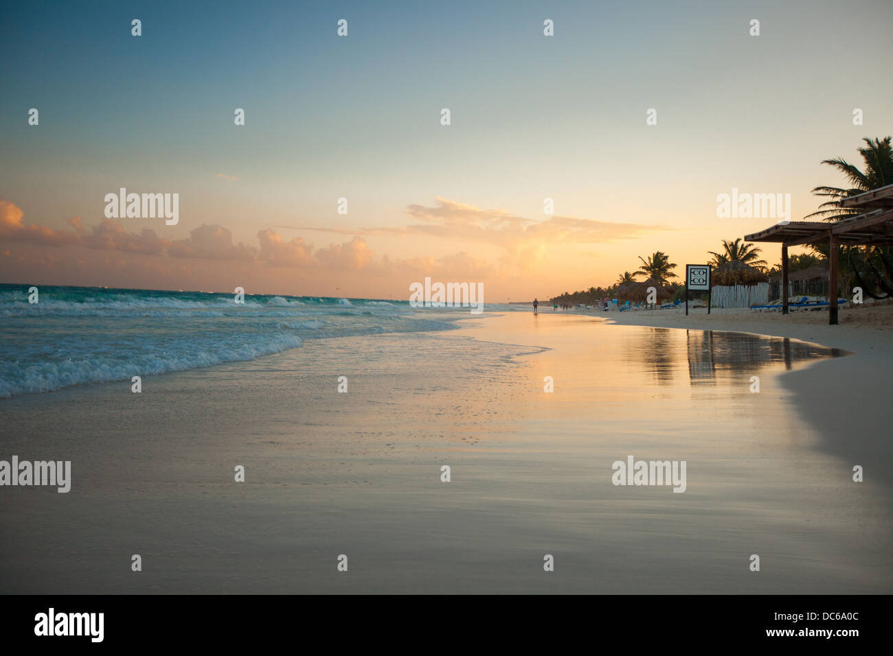 Amazing colorful sunset on the tropical beach in Mexico Stock Photo - Alamy