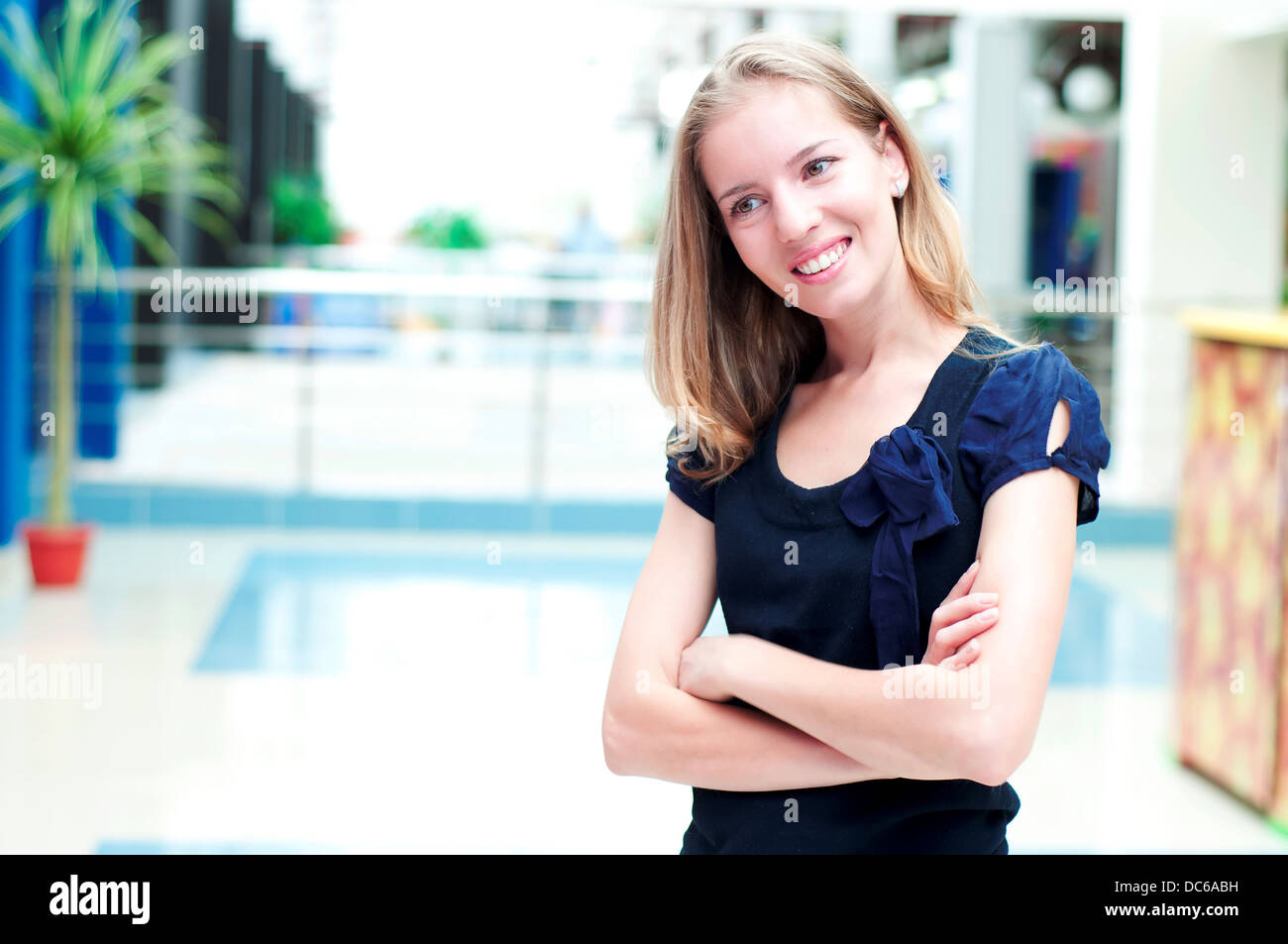 beautiful woman in the trade center Stock Photo - Alamy