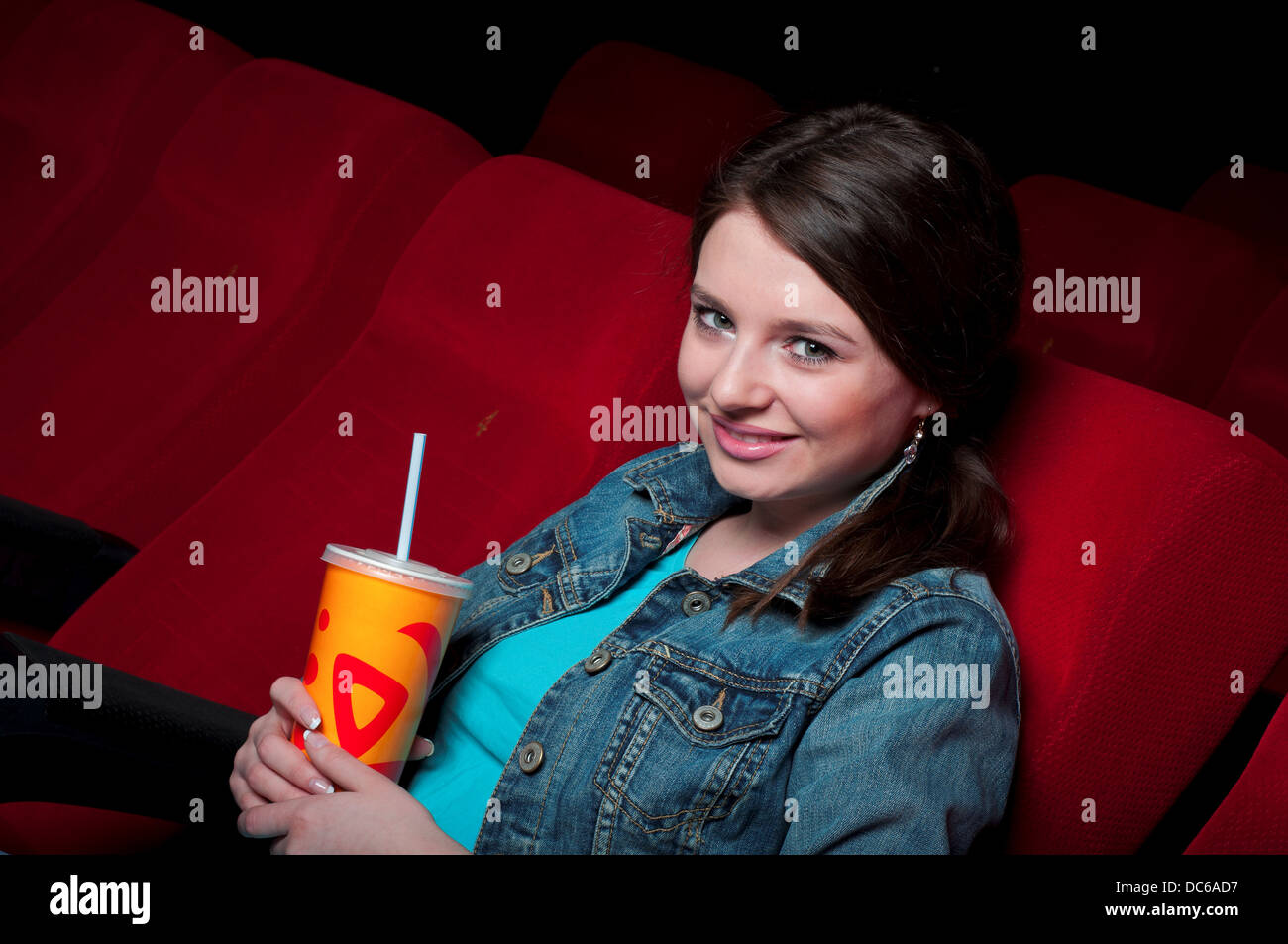 woman in cinema Stock Photo - Alamy