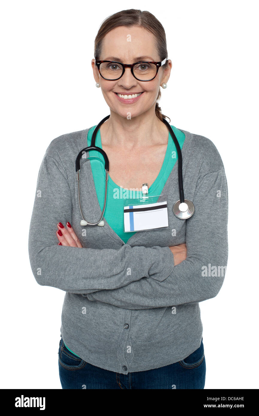 Profile shot cheerful doctor hi-res stock photography and images - Alamy