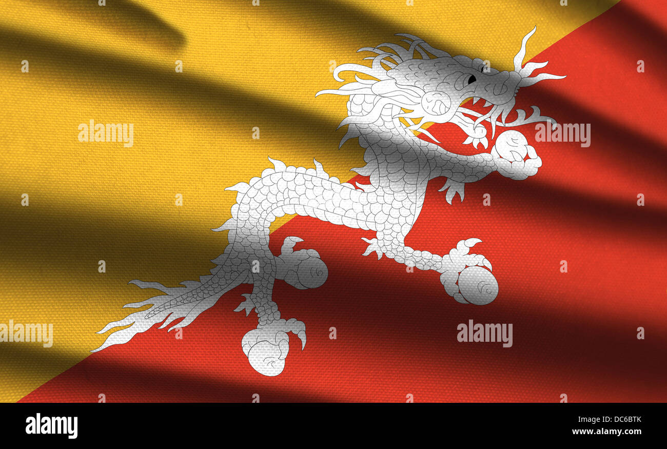 Flag of Bhutan Stock Photo - Alamy