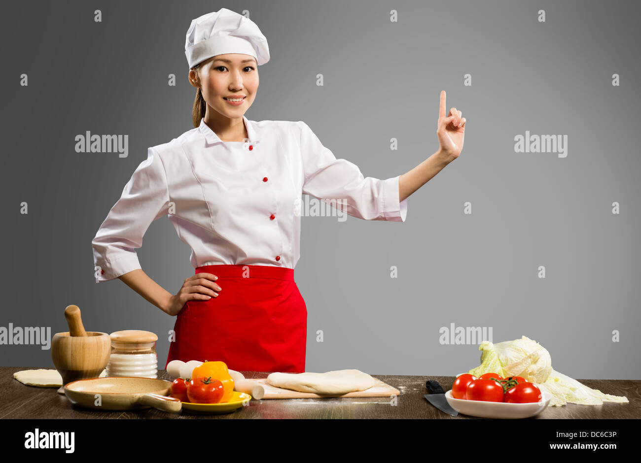 Asian female chef Stock Photo - Alamy