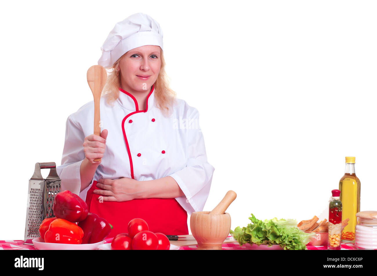 attractive woman cooks Stock Photo - Alamy