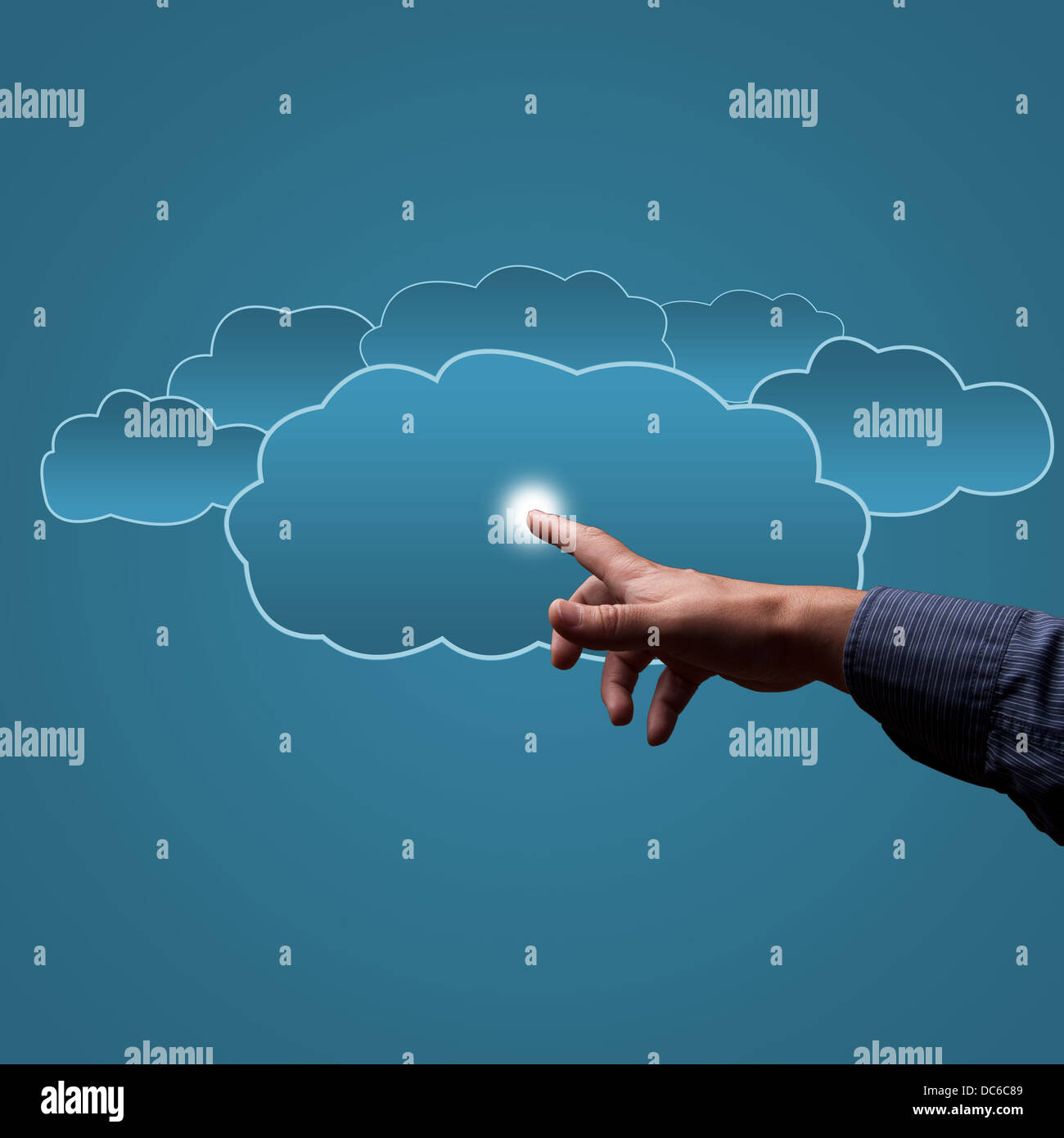 finger touches the clouds Stock Photo - Alamy
