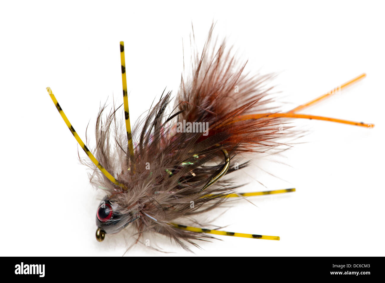 Hand tied fly for river fishing Stock Photo - Alamy